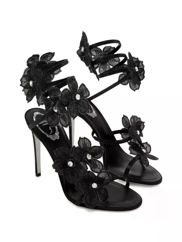 Rene Caovilla Floral Embellished Sandals