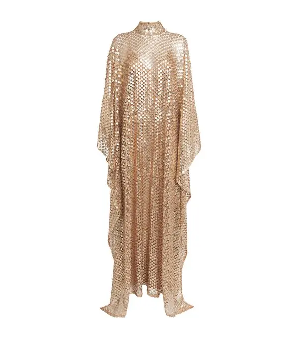 TALLER MARMO Sequinned Deserto Maxi Kaftan Dress - Metallic