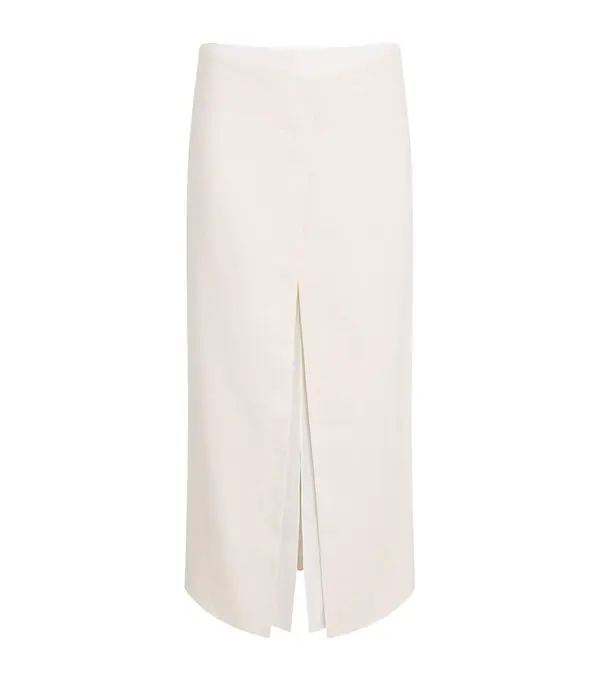 Khaite Double-layered Midi Skirt - Ivory