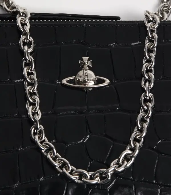 VIVIENNE WESTWOOD Small Croc-embossed Leather Clutch Bag
