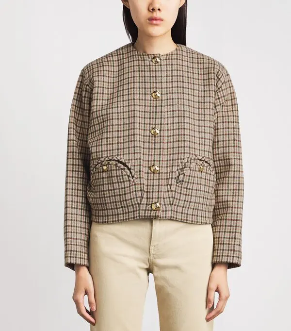 BLAZÉ MILANO Virgin Wool-cashmere Check Altai Jacket
