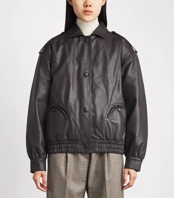 BLAZÉ MILANO Charlie Leather Bomber Jacket