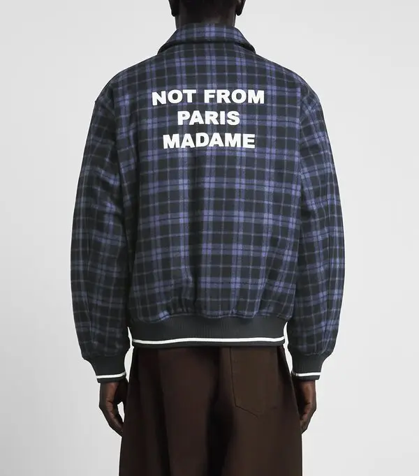 Drole De Monsieur Check Flannel Slogan Jacket