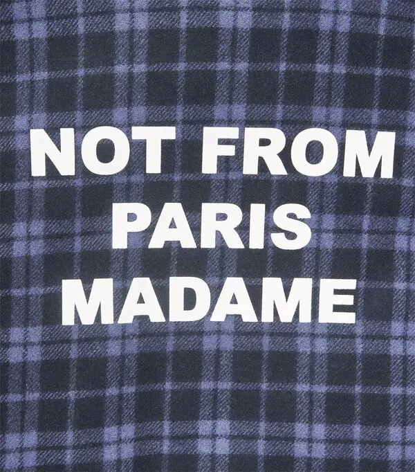 Drole De Monsieur Check Flannel Slogan Jacket