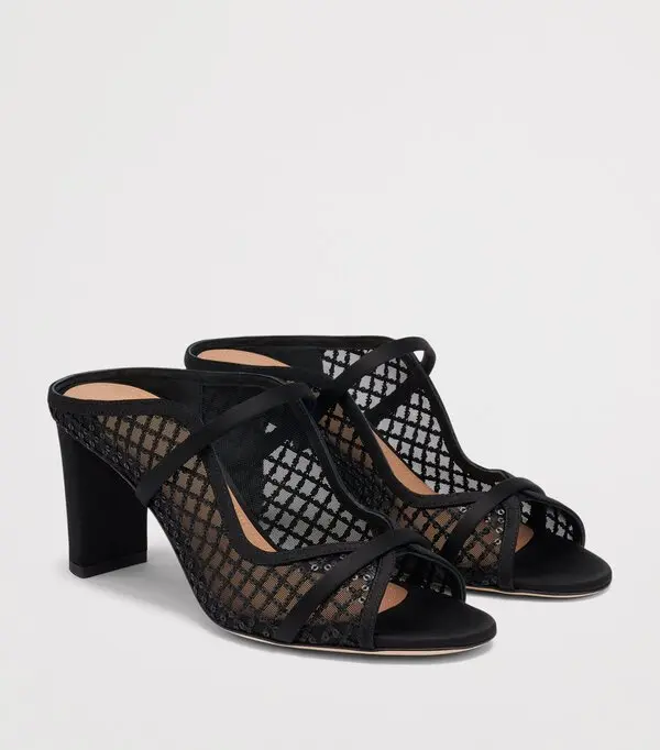 MALONE SOULIERS Sequin Mesh Norah Heeled Sandals 70