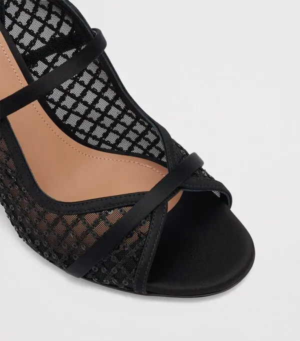 MALONE SOULIERS Sequin Mesh Norah Heeled Sandals 70