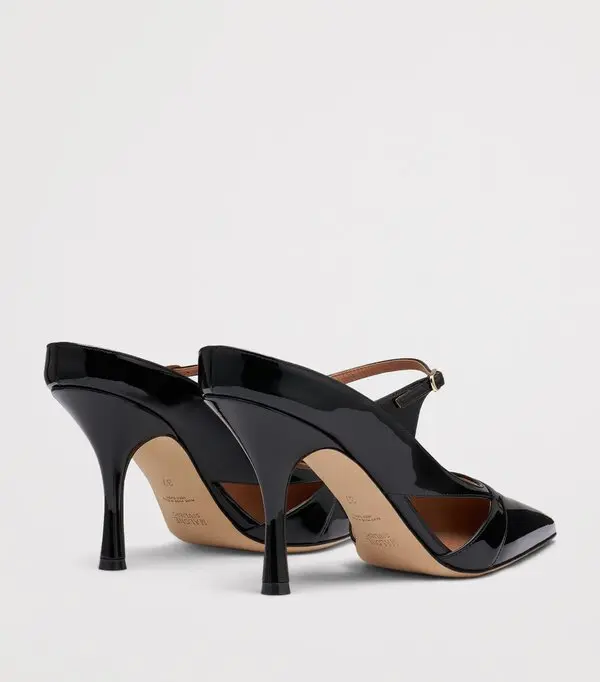 MALONE SOULIERS Patent Leather Patty Heeled Mules