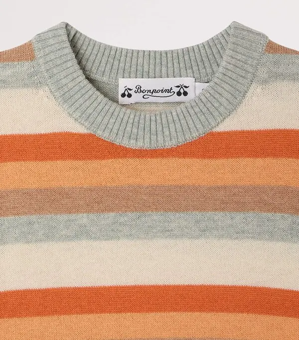 Bonpoint Striped Wool-cotton Crew Neck Jumper