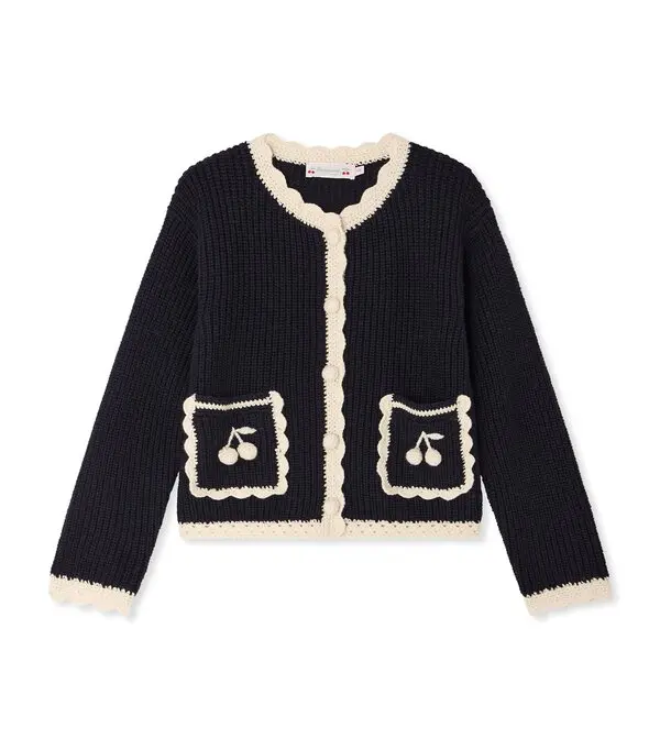 Bonpoint Wool-cotton Maryls Cardigan - Navy