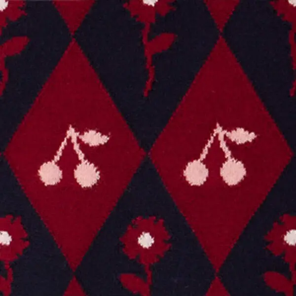 Bonpoint Wool Cherry Argyle Sweater Vest