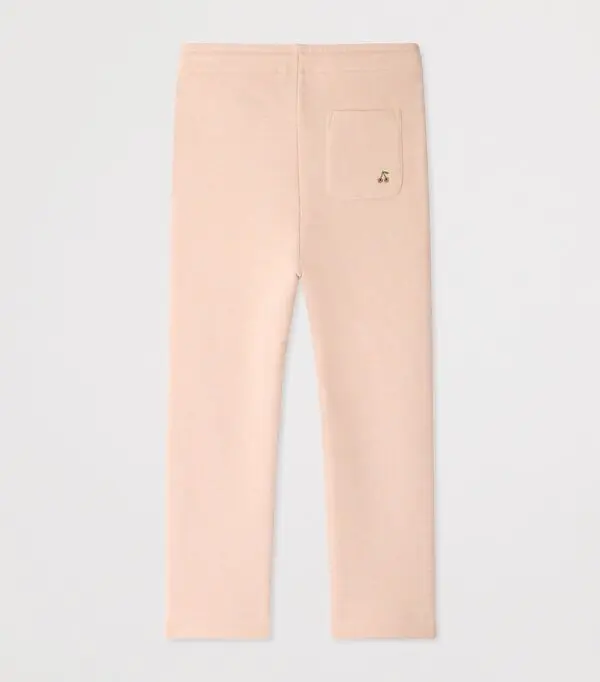 Bonpoint Organic Cotton Sweatpants With Embroidered Cherry Detail