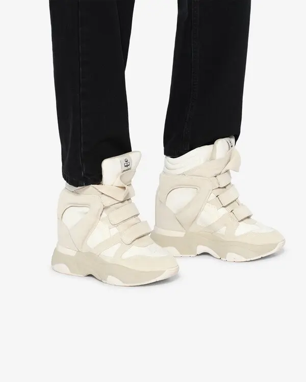 Isabel Marant Étoile Balskee Suede Wedge Sneakers - White