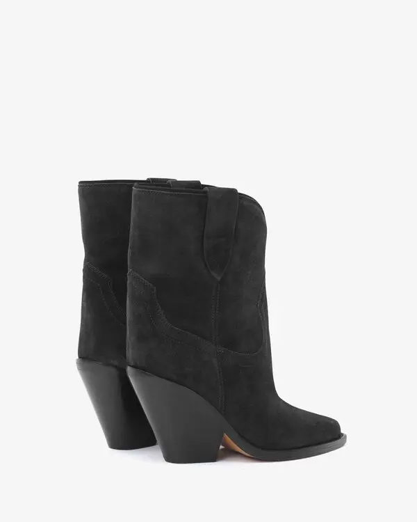 Isabel Marant Étoile Leyane Suede Heeled Boots - Black