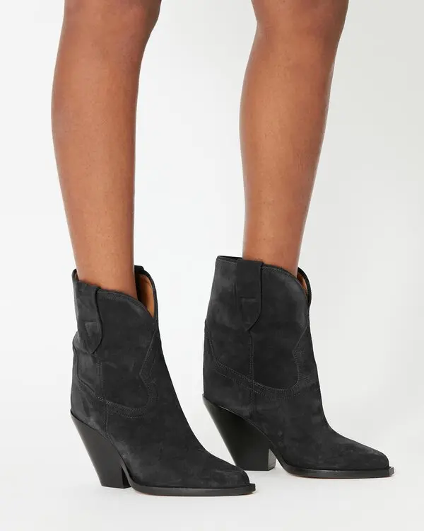 Isabel Marant Étoile Leyane Suede Heeled Boots - Black