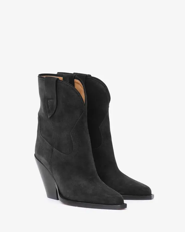 Isabel Marant Étoile Leyane Suede Heeled Boots - Black