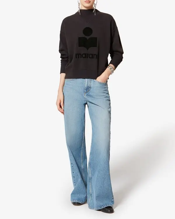 ETOILE Moby Cotton Sweatshirt With Logo - Black