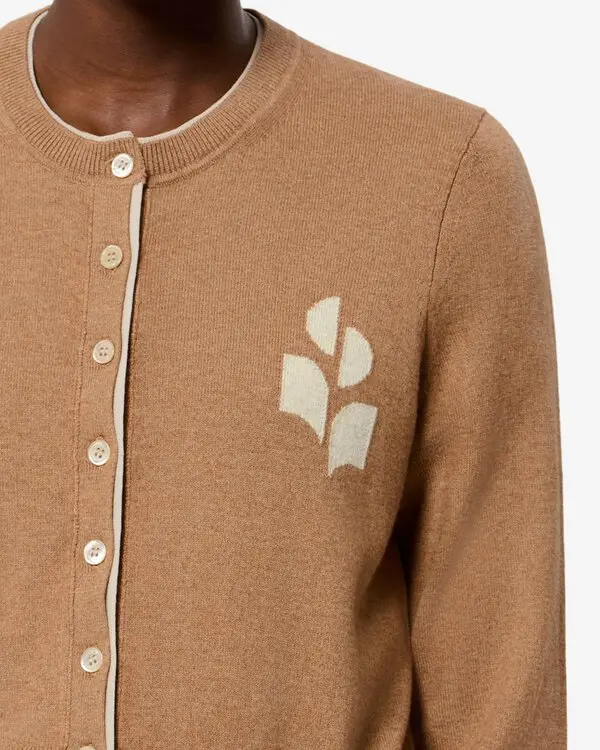 ETOILE Lona Cotton And Wool Knit Cardigan - Camel-light Grey