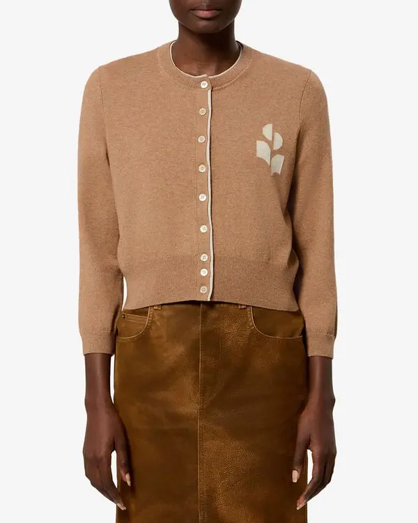 ETOILE Lona Cotton And Wool Knit Cardigan - Camel-light Grey