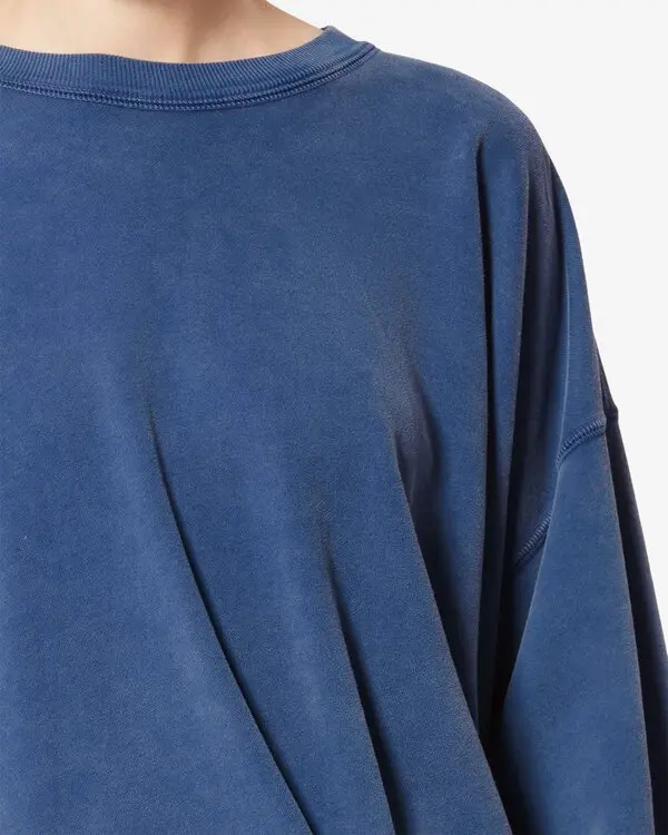 ETOILE Sauria Draped Cotton Sweatshirt - Indigo