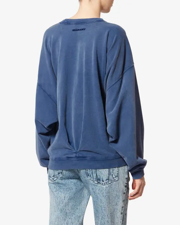 ETOILE Sauria Draped Cotton Sweatshirt - Indigo