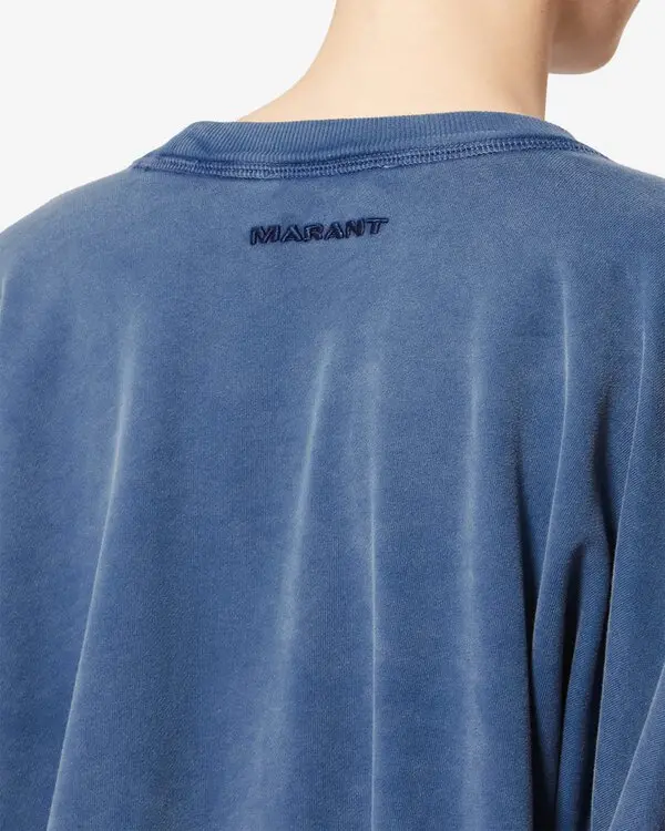 ETOILE Sauria Draped Cotton Sweatshirt - Indigo