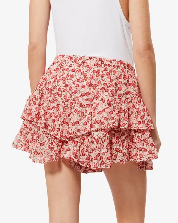 ETOILE Jocadia Tiered Ruffle Shorts - Red