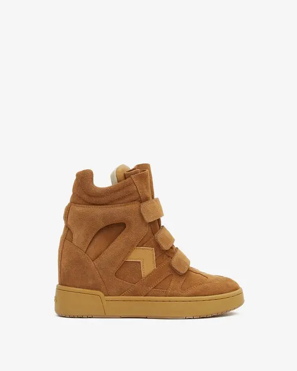 Isabel Marant Étoile Leather Wedge High-top Sneakers - Cognac