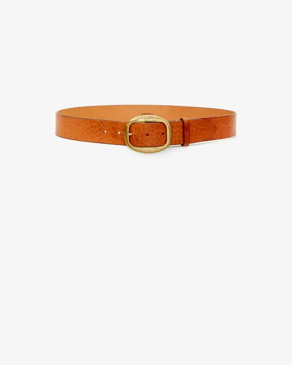 Isabel Marant Étoile Dara Calfskin Leather Belt With Gold-finish Metal Details - Cognac