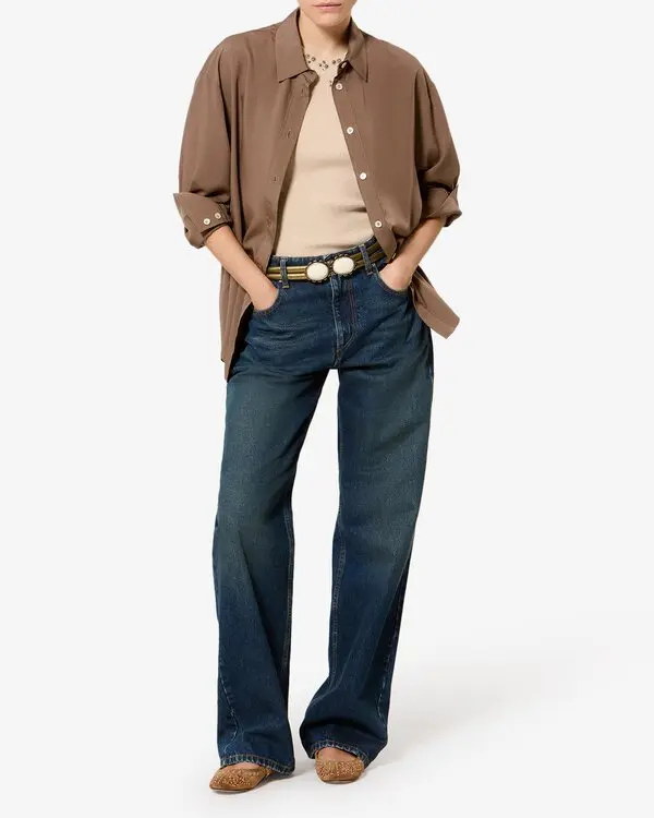 Isabel Marant Étoile Fabriza Striped Modal Shirt - Khaki
