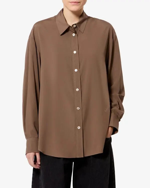 Isabel Marant Étoile Fabriza Striped Modal Shirt - Khaki