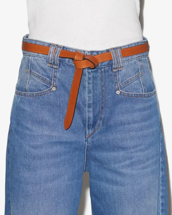 Isabel Marant Étoile Kirka Calfskin Leather Bow Belt