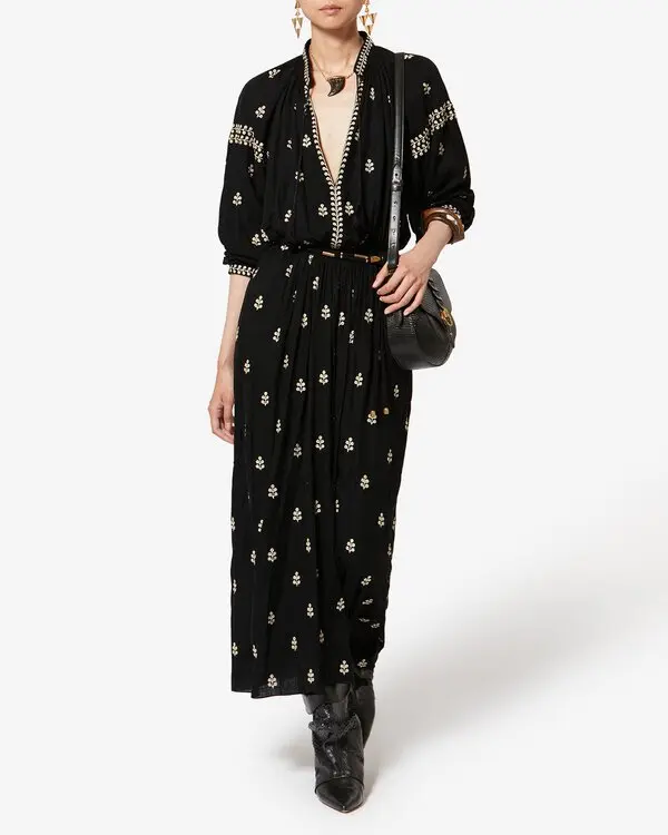 Isabel Marant Étoile Rodilia Embroidered Tussar Silk Tunic Dress