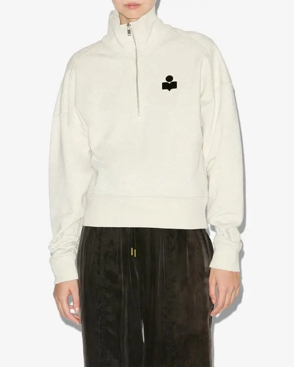 ETOILE Cotton Half-zip Sweatshirt With Logo Detail