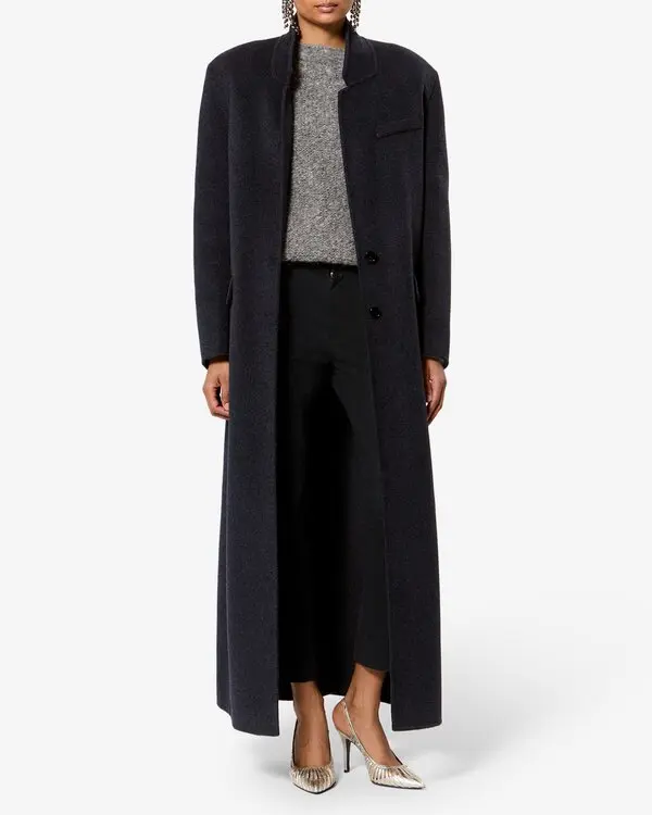 Isabel Marant Étoile Clesa Wool And Cashmere Long Coat - Anthracite