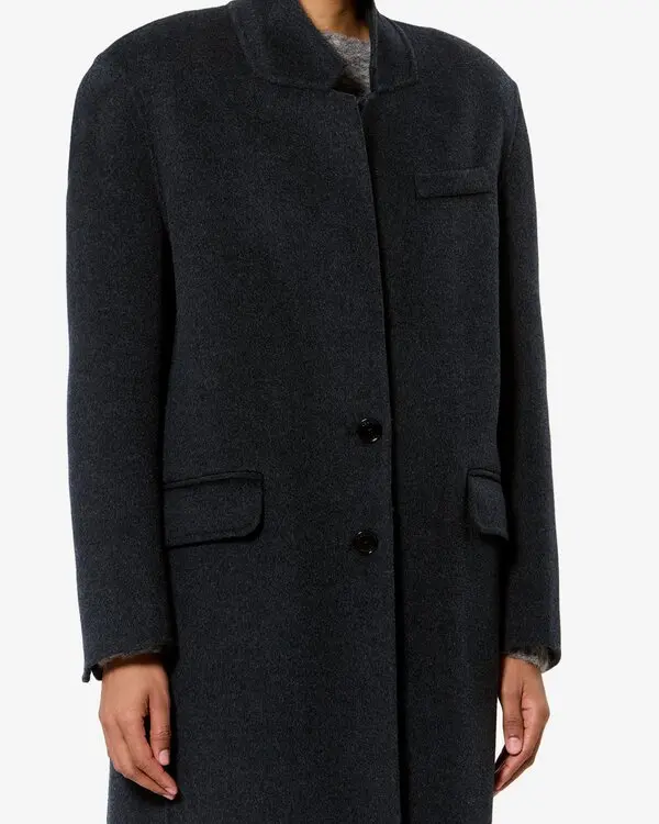 Isabel Marant Étoile Clesa Wool And Cashmere Long Coat - Anthracite