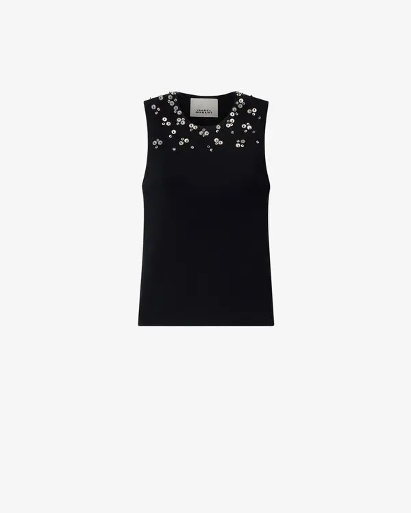 Isabel Marant Étoile Apolline Silk Ribbed Knit Sweater With Sequins - Black