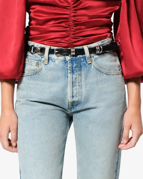 Isabel Marant Étoile Bolton Leather Belt With Metal Rings
