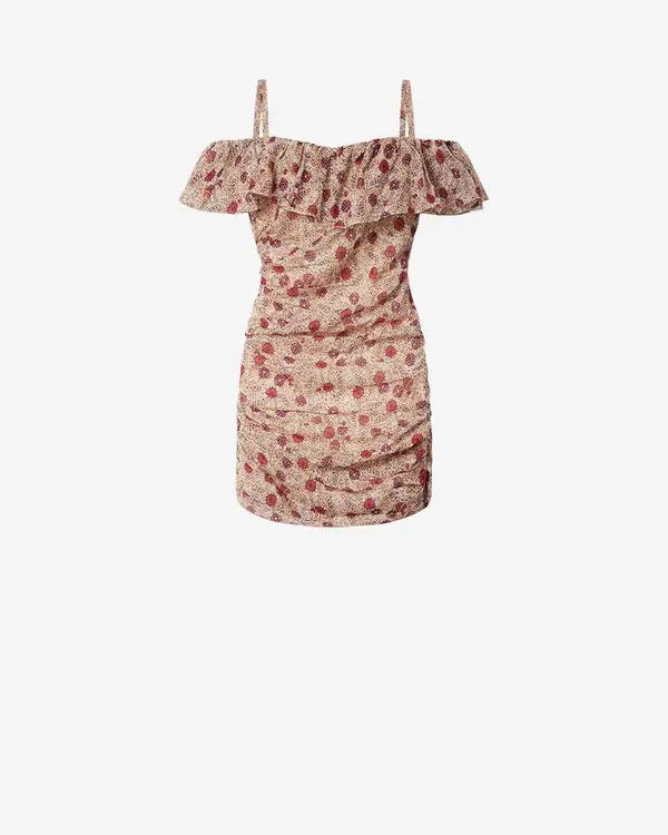 ETOILE Davilia Dress - Ecru-raspberry