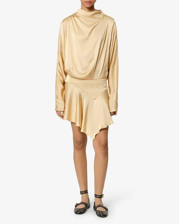Isabel Marant Étoile Neline Draped Satin Dress - Beige