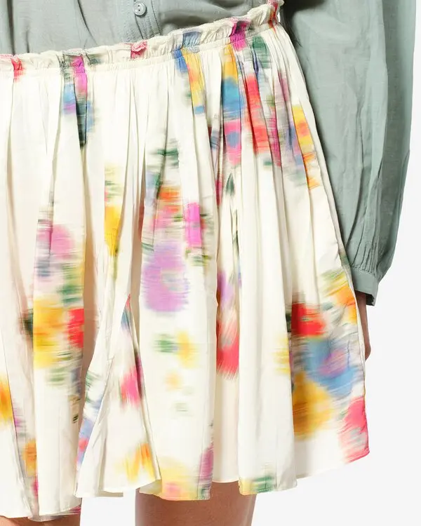 ETOILE Livy Pleated Floral Print Skater Skirt