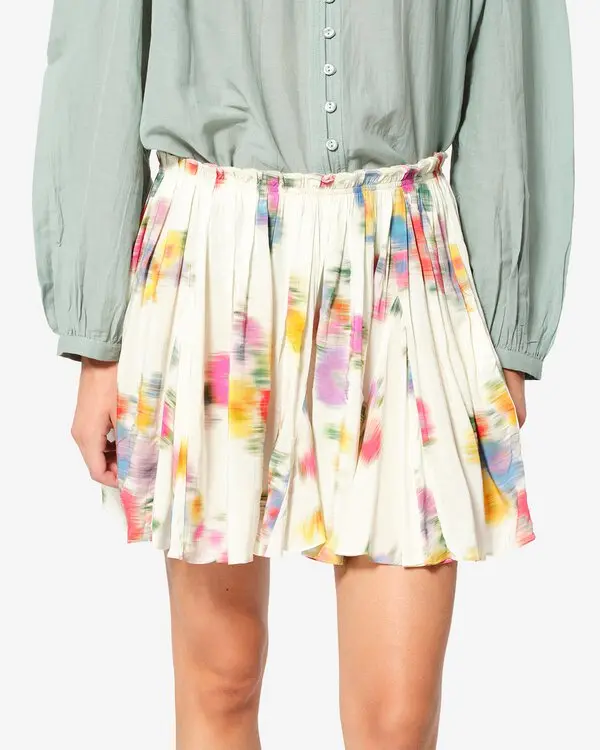 ETOILE Livy Pleated Floral Print Skater Skirt