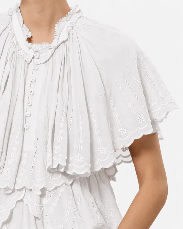 ETOILE Broderie Anglaise Ruffled Blouse