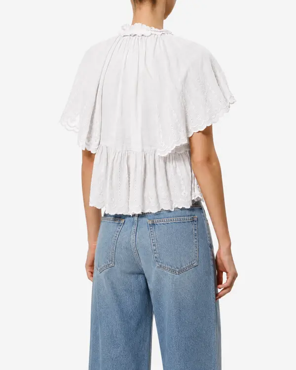 ETOILE Broderie Anglaise Ruffled Blouse
