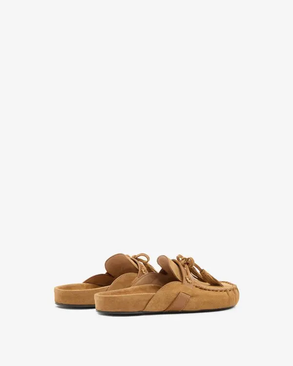 Isabel Marant Étoile Malvin Suede And Calfskin Moccasin Mules - Cognac