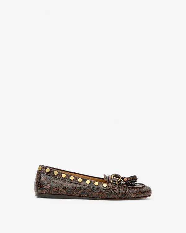 Isabel Marant Étoile Faxel Loafers With Gold-tone Hardware - Mocha