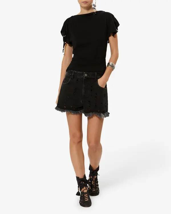 Isabel Marant Étoile Aecia Embroidered Denim Shorts