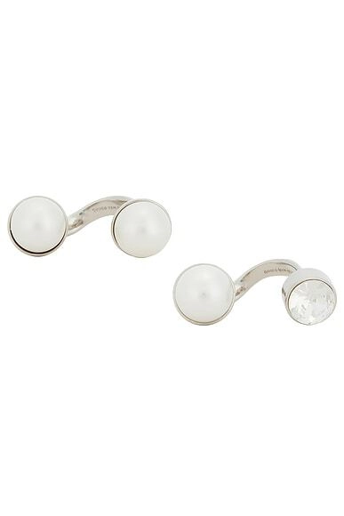Dries Van Noten Handmade Shell Paste Set Of 2 Rings - Silver