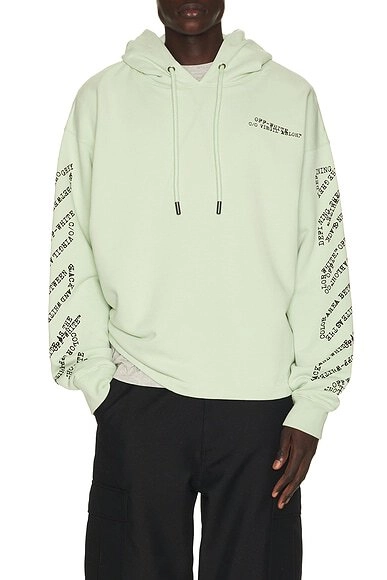 Off-White Type Arrow Loose Hoodie - Mint