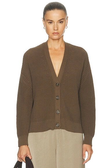 Jenni Kayne Cropped Cotton Cocoon Cardigan - Olive