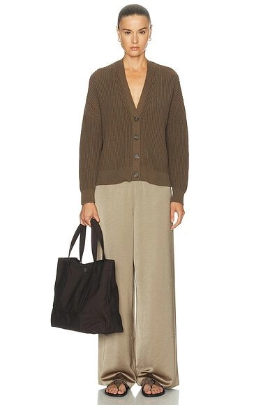 Jenni Kayne Cropped Cotton Cocoon Cardigan - Olive